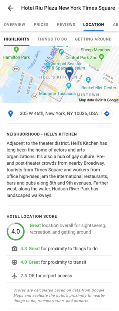 Google Introduced Location Score for Hotels